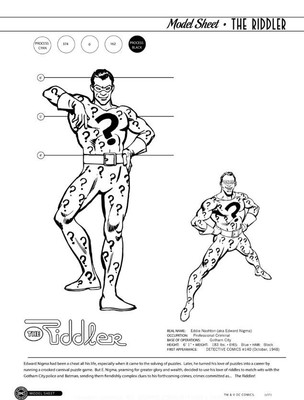 DC style guide print A4 RIDDLER Model Sheet BW | eBay