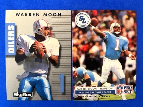 NFL - Warren Moon 1992 Skybox Primetime & 1992 Pro Set Statistical ...