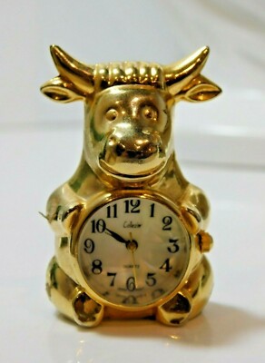 Vintage Collezio Taurus Zodiac Quartz Table Watch Home Decoration Gold ...