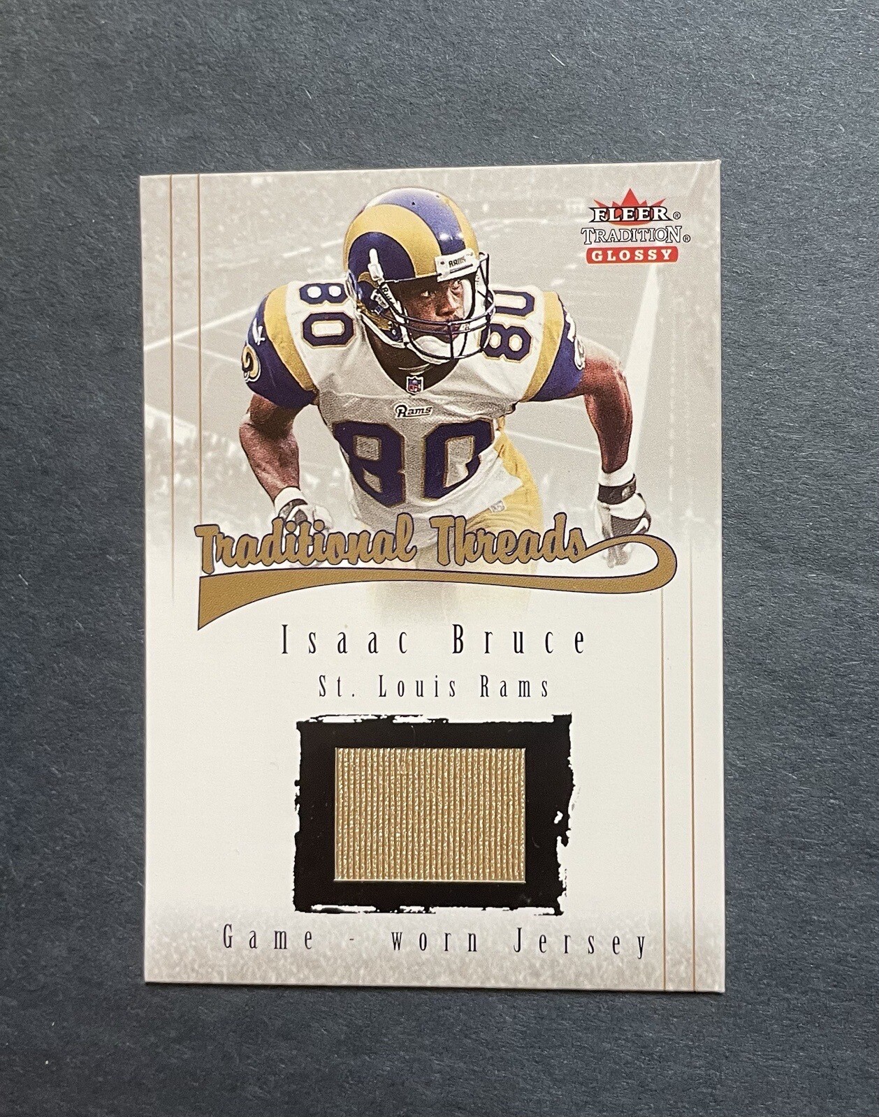 2001 Fleer Tradition Glossy Traditional Threads Isaac Bruce HOF | eBay