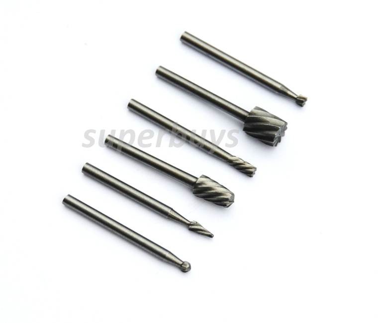 6 Carbide Grinding Routing Router Burr Bur For Dremel Wood Rotary Drill ...