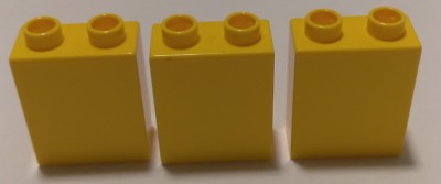 Lot of 3 Yellow LEGO Duplo blocks - 1X2 tall bricks - combined shipping ...