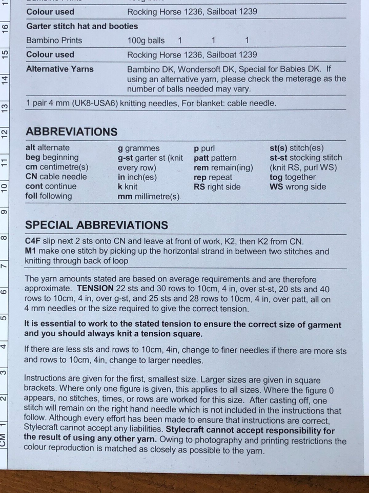 Stylecraft 9748 knitting pattern baby & toddler cot blanket, hat ...