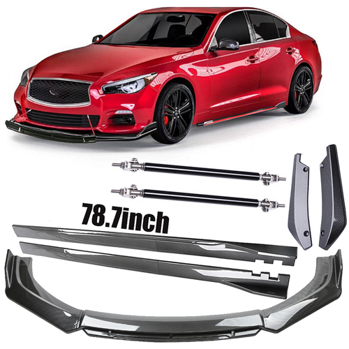 Carbon Fiber Side Skirt Rear & Front Bumper Lip Splitter Rods For ...