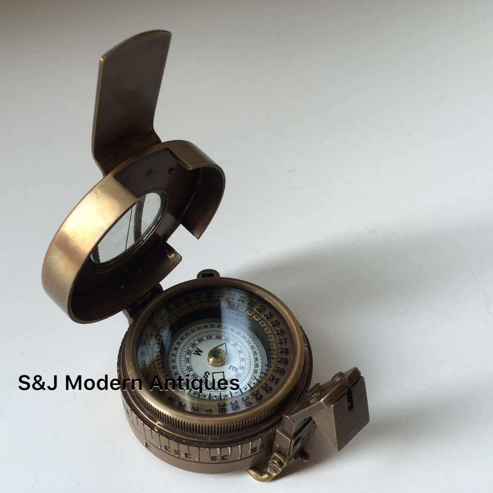 Antique Military Compass Vintage Brass WWII Replica 1940 Navigation ...