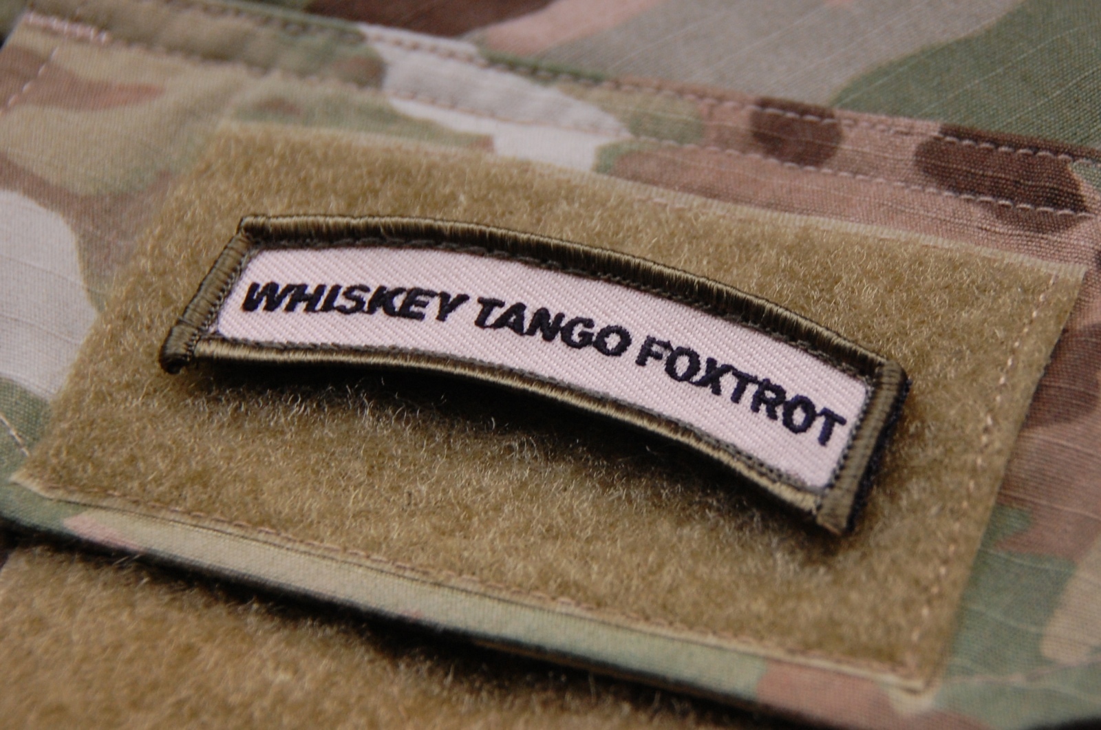 WHISKY TANGO FOXTROT Tab Multicam US Army Morale Patch Afghanistan Hook ...