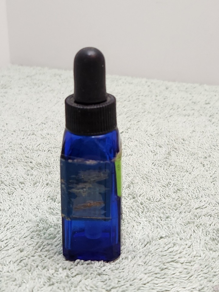 VINTAGE AUROCAINE EAR DROPS COBALT PAPER LABEL BOTTLE BUFFALO NEW YORK ...