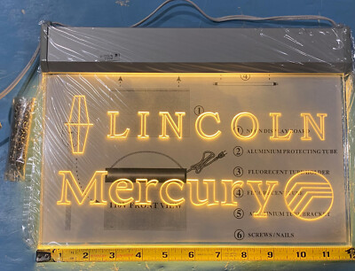 Lincoln Mercury Neon Fluorescent Hanging Display Board Sign - 12" X 8.5 ...