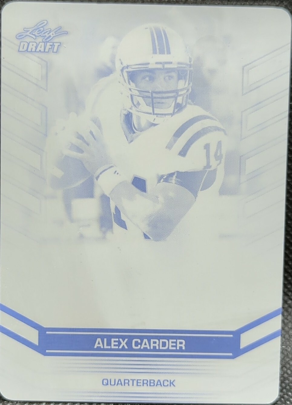 ALEX CARDER 2013 Leaf Draft Retail Common RC PRINTING PLATE SP #1/1 ...