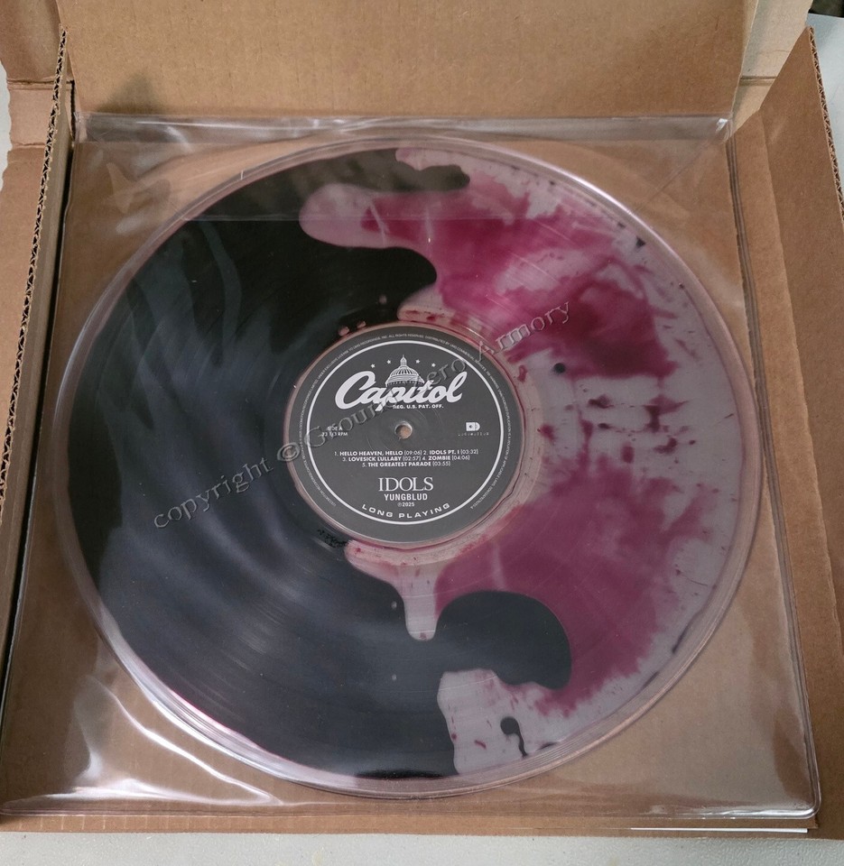 YUNGBLUD IDOLS - Blood Filled Vinyl Recrord, Bad World, Yung Blud - IN ...