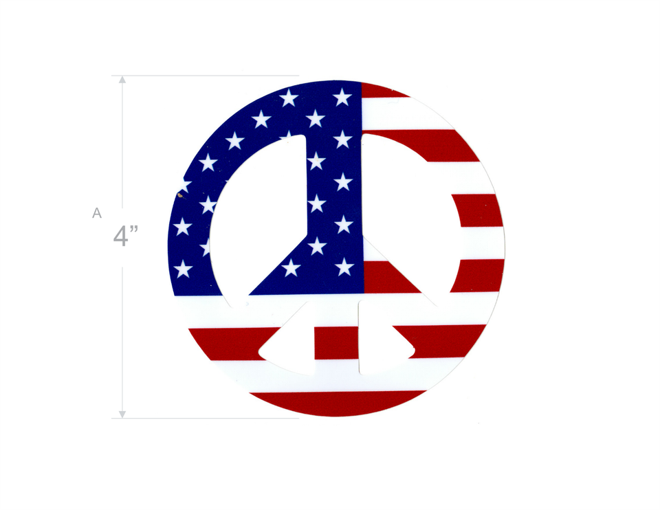 American Flag Peace Sign Decals Stickers - 4" Dia | eBay