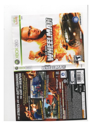 Vin Diesel Wheelman Xbox 360 ARTWORK ONLY Authentic Original | eBay