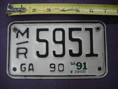 1990 Georgia motorcycle license plate old Harley 02213 | eBay