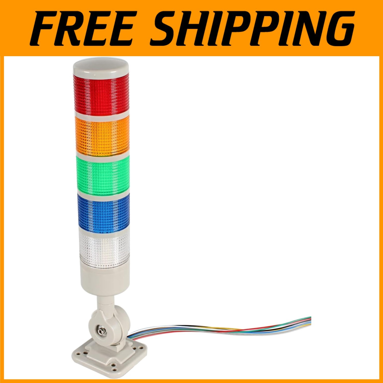 Flashing/Steady LED Andon Signal Tower with Built-in Buzzer - Versatil ...