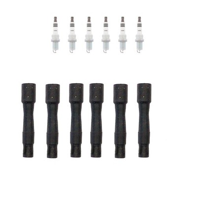NGK 6 Ruthenium HX H. I. Spark Plugs & Denso Coil Boots Kit for BMW E46 ...