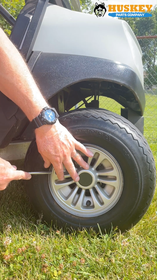 4x Chrome Black Golf Cart Hub Caps 8 Inch Wheel Covers For EZGO Club ...