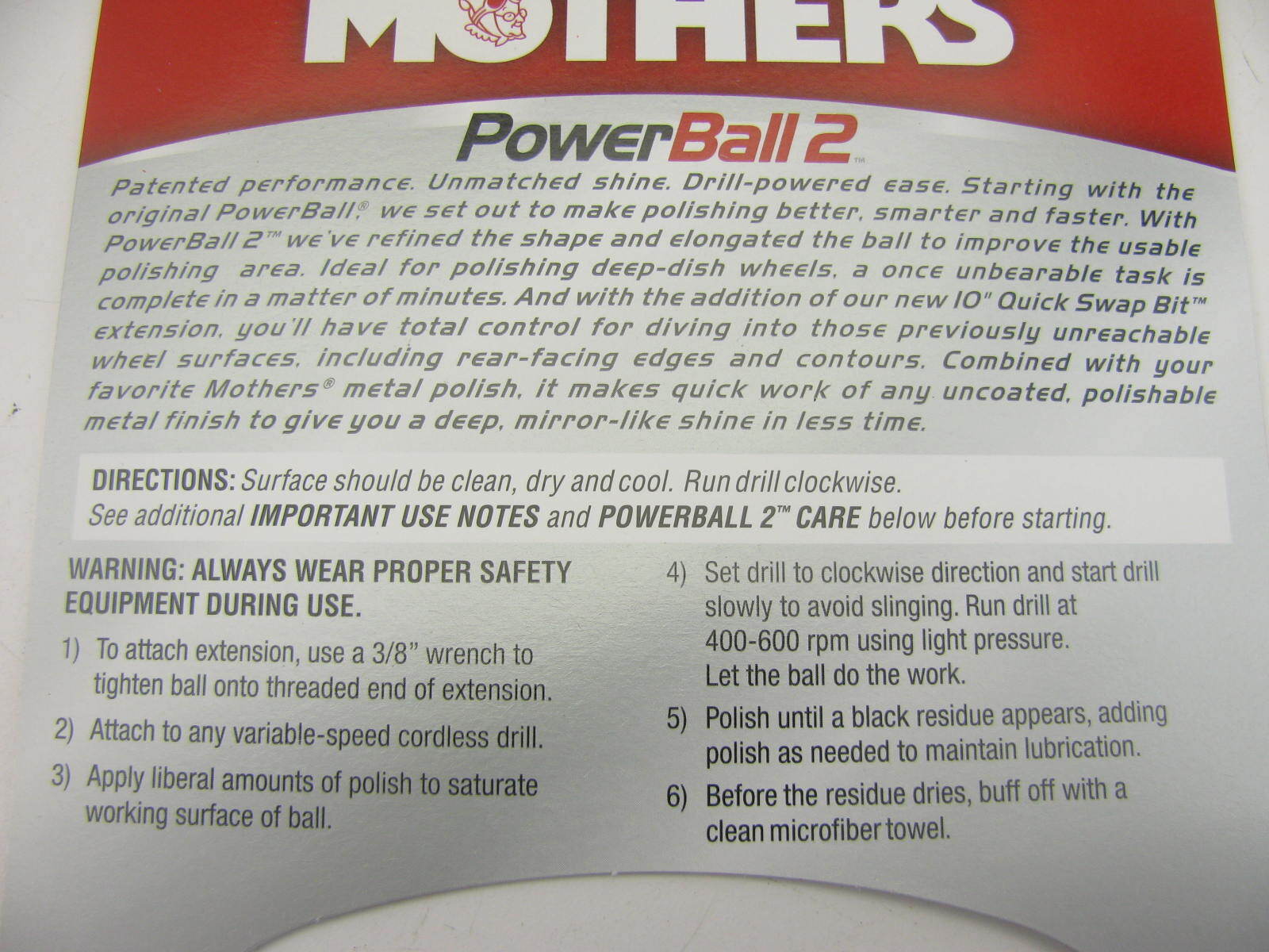 Mothers 05143 Powerball 2 Metal Polishing Tool for sale online | eBay