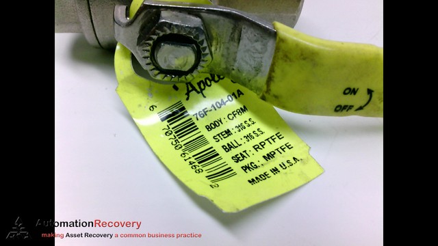 Apollo 76f-104-01a Stainless Steel Ball Valve 3/4" RPTFE Mptfe Cf8m ...