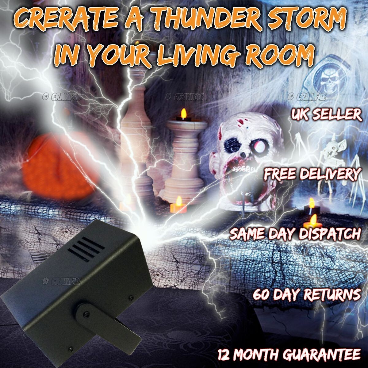 Halloween Party Light & Sound Thunder Strobe Simulator for sale online | eBay UK