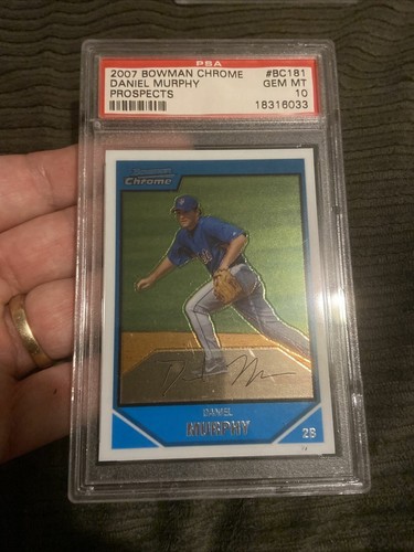 Daniel Murphy 2007 Bowman Chrome Rookie Card RC PSA 10 Case Defect | eBay