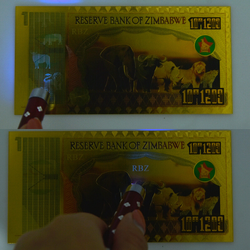 10pcs Gold Zimbabwe One Quadringentillion Dollars Banknote With UV ...