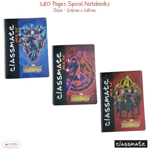 CLASSMATE Avengers 180 Pages Exercise Spiral Notebooks 24cm x 18cm ...