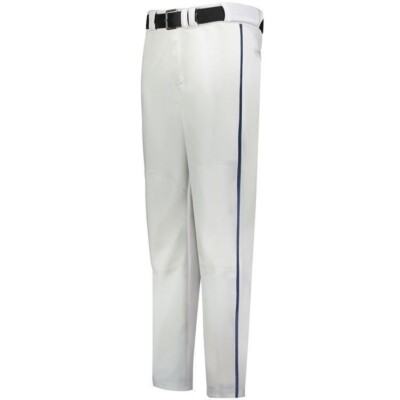 Russell Athletic Deluxe Baseball Game Pant 33047MK white with navy ...