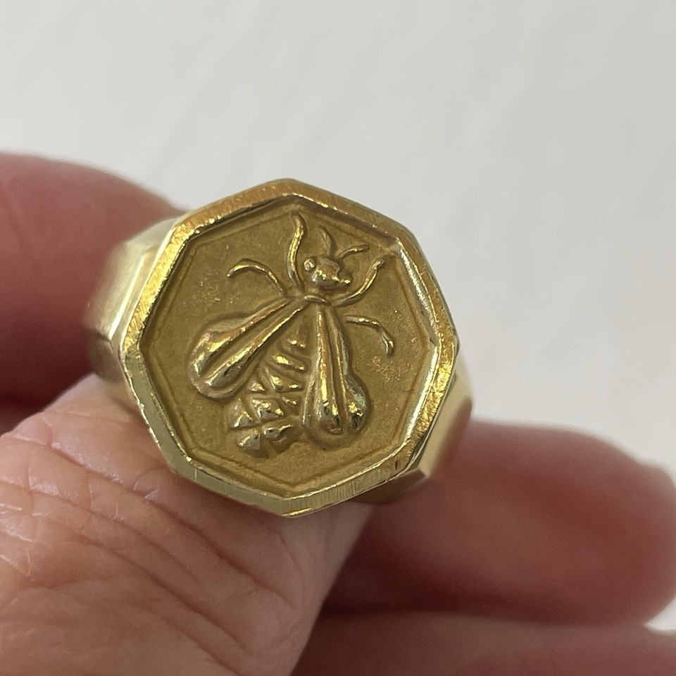 Slane & Slane Solid 18k Yellow Gold Bee Ring Size 7 | eBay