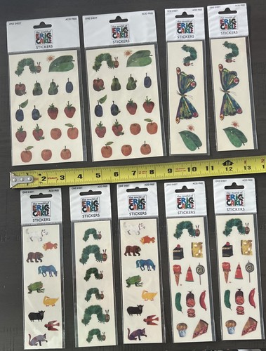 #31 Eric Carle HUNGRY CATERPILLAR BROWN BEAR Stickers Mrs. Grossman LOT ...