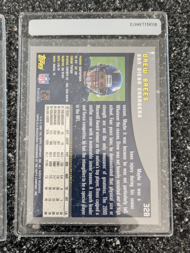 2001 Topps - Drew Brees #328 (RC) 3 Card Lot | eBay