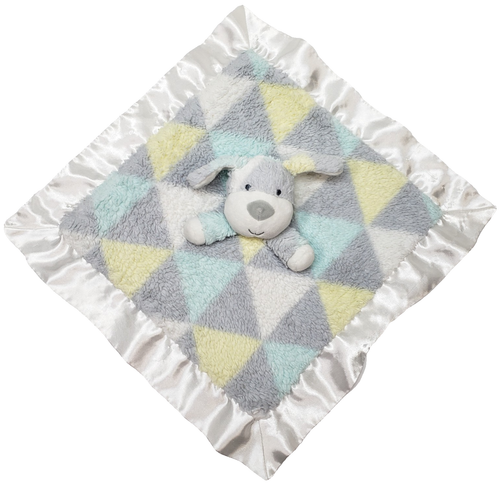 Baby Essentials Dog Lovey Plush Puppy Security Blanket Satin Trim Gray ...