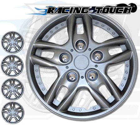 4pcs Set 14" Inches Metallic Silver Hubcaps Wheel Cover Rim Skin Hub ...