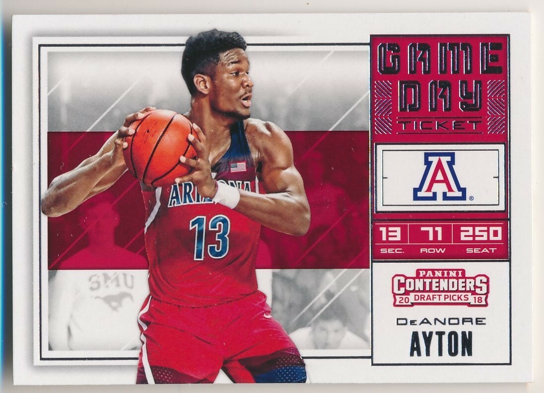 DEANDRE AYTON #1 2018-19 Panini Contenders Draft Picks GAME DAY RC SUNS ...