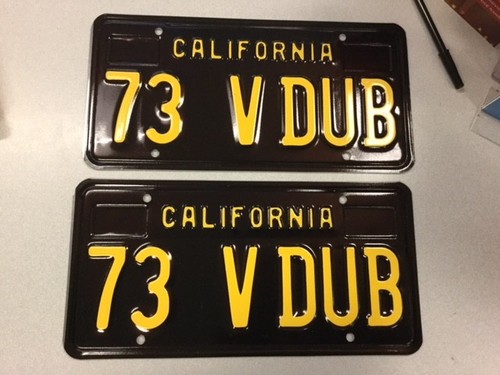 "73 V DUB" California Black Plates, VW, Volkswagen, Bus, 1973, Bug ...