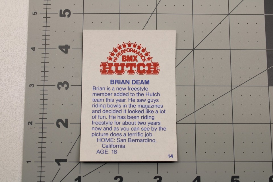 NOS OLD SCHOOL BMX DONRUSS BMX TRADING CARD - HUTCH - CARD # 14 | eBay