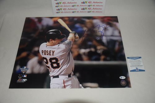 SF GIANTS BUSTER POSEY SIGNED AUTOGRAPHED 16x20 PHOTO BAS COA WA67262 ...