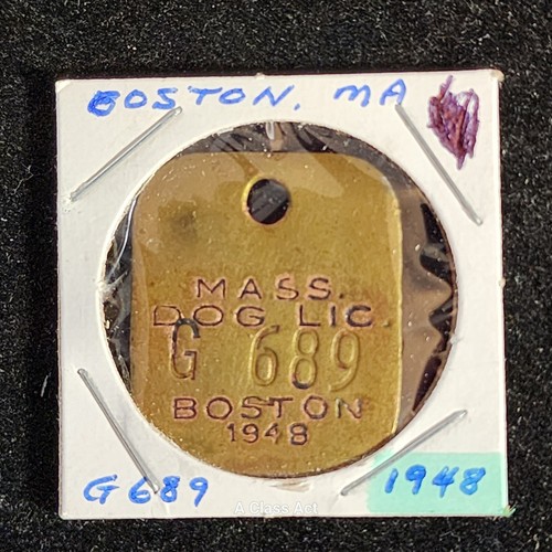 1948 Boston, Massachusetts. # G689, Dog Tax Tag. S360 | eBay