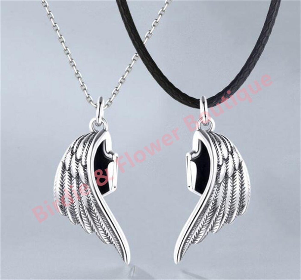 Lover Necklaces Couple Angel Devil Attractive Chain Magnetic Pendant ...
