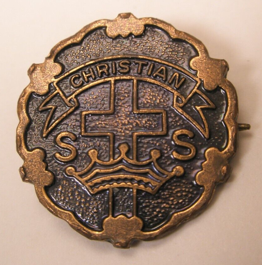 Christian Crown & Cross Vintage LEAVENS MFG Lapel Pin… - Gem