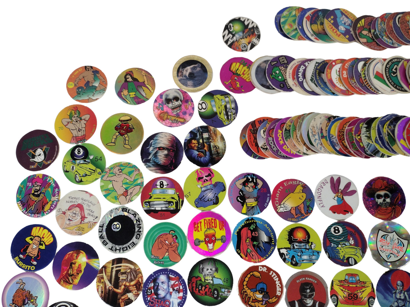 Lot of over 330 Pogs Milk Bottle Caps 90s VTG 1994 Collection w ...