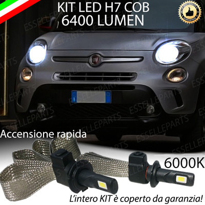 KIT FULL LED FIAT 500L 500 L LAMPADE LED H7 6000K XENON BIANCO NO ...