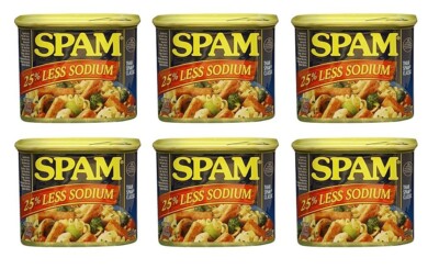 SPAM 25% Less Sodium Than Spam Classic: (6 Packs) of 12 Oz | eBay