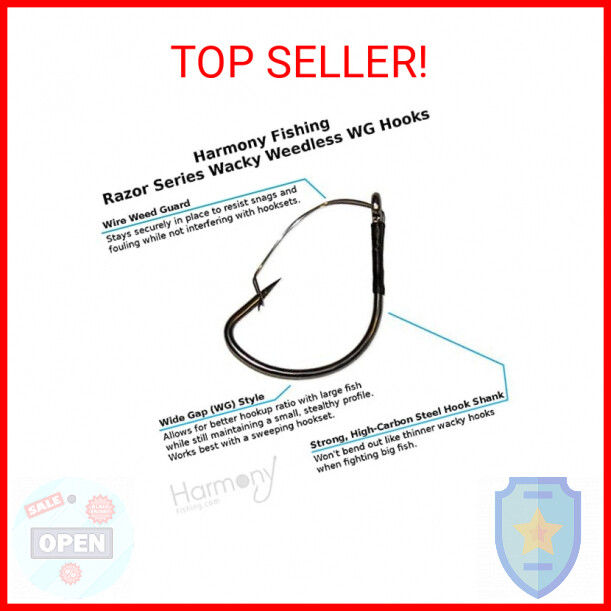 Harmony Fishing - Razor Series Wacky Weedless WG Hooks - The Ultimate ...