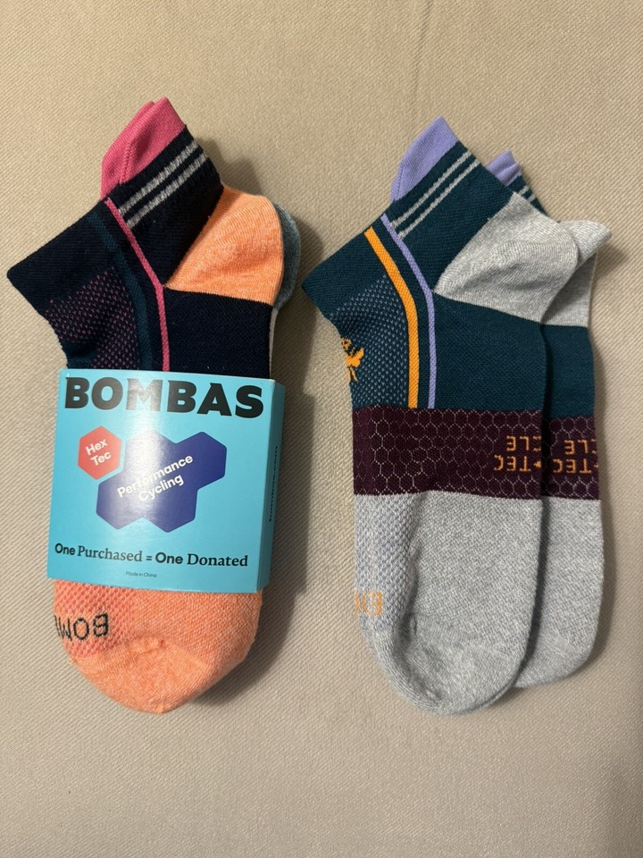BOMBAS Hex Tec Performance Cycling Midweight Ankle Socks Size L/3Pairs ...
