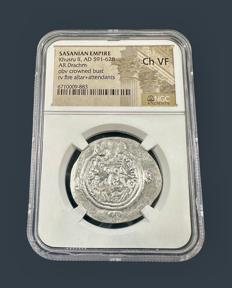 Ancient Sasanian Empire COIN-KHUSRU II-AD 591-628 AR DRACHM-90% Silver ...