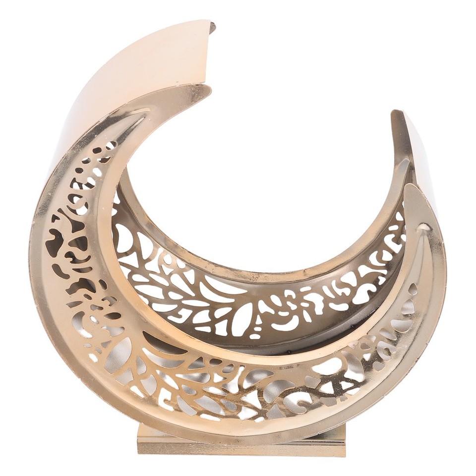 Metal Serving Tray Decorative Trays for Parties Half Moon Shape Bowl ...