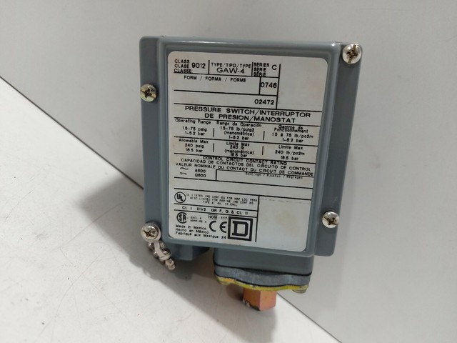Square D 9012gaw4 Series C Pressure Switch 9012 Gaw-4 for sale online ...