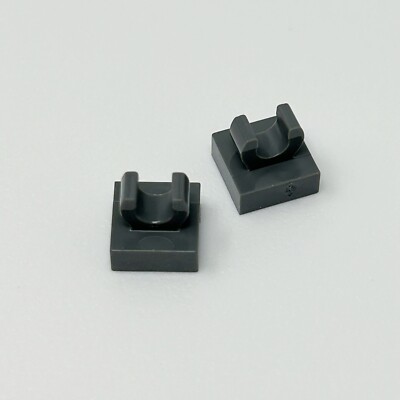 15712 LEGO Parts Tile Modified 1x1 w. Open O Clip DARK BLUISH GRAY (2 ...