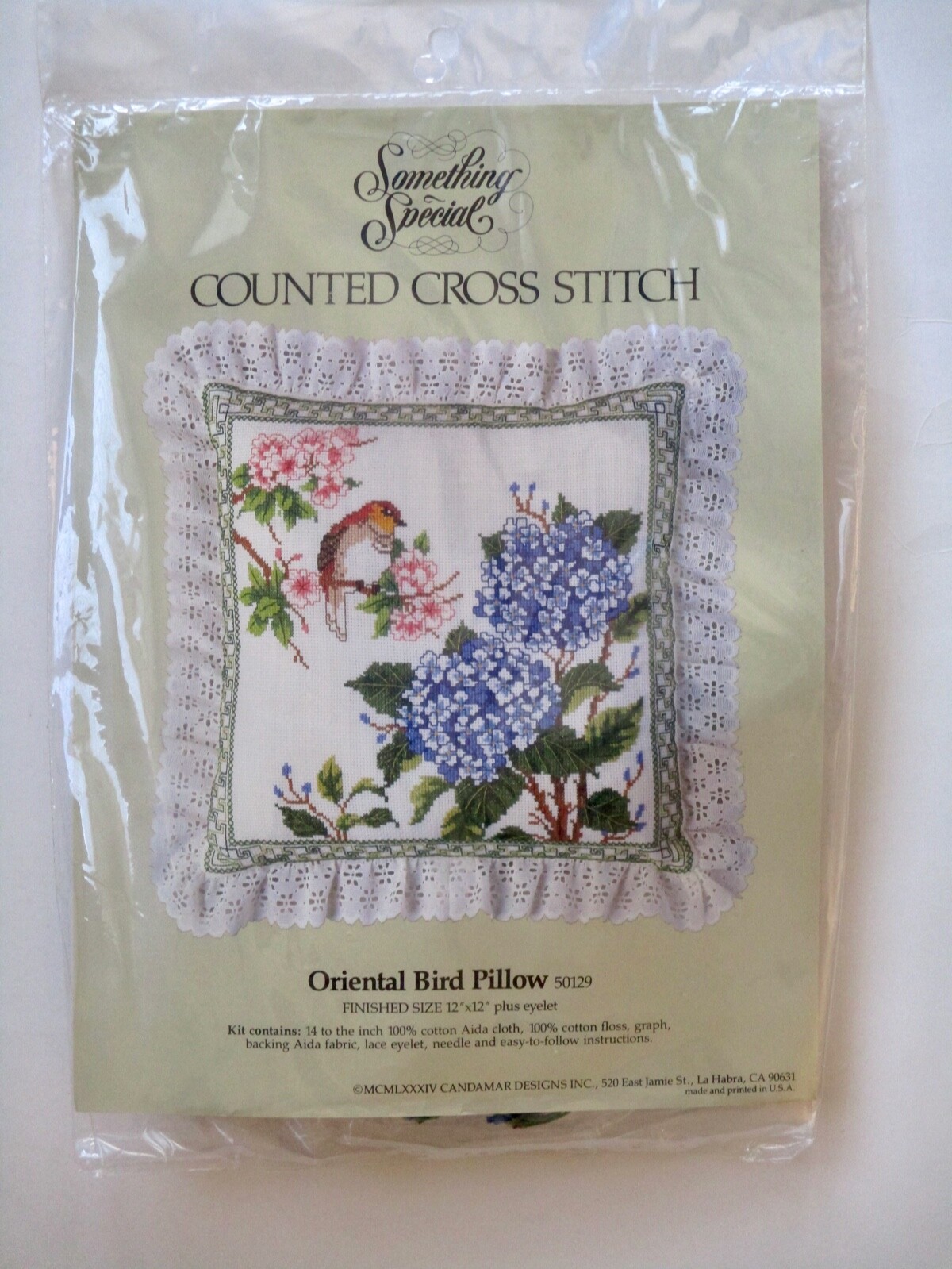 Oriental Bird Pillow Counted Cross Stitch Needlepoint Kit | eBay