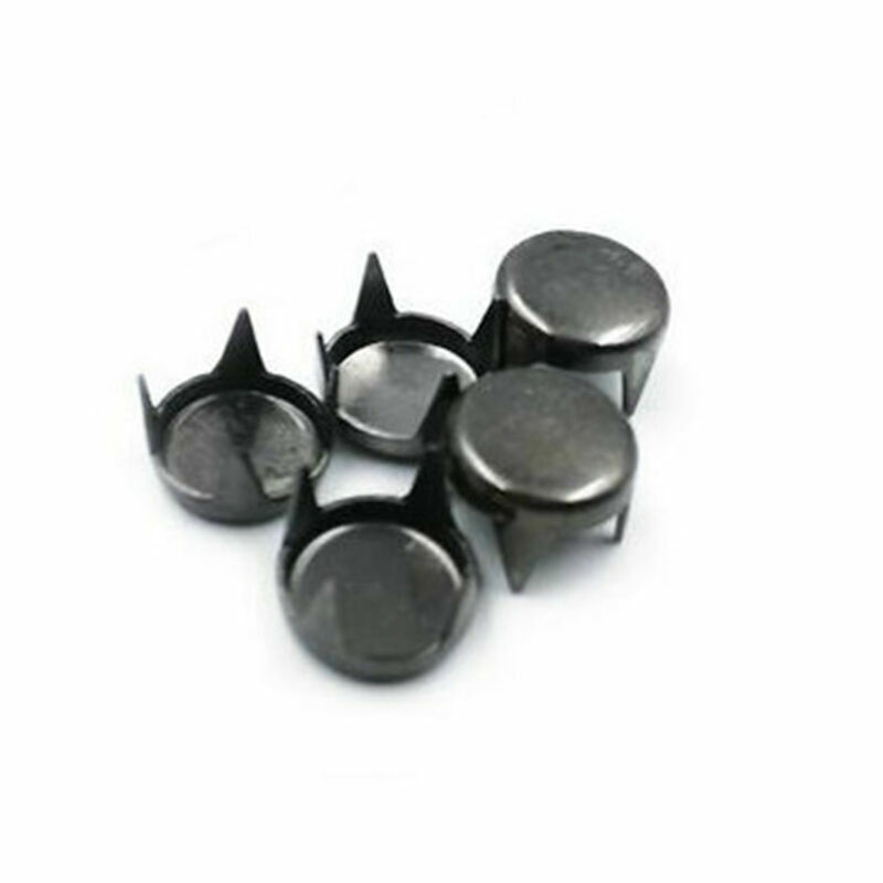 100pcs Round Flat Spike Bead 4mm-10mm Studs Rivet 4 Claw Leather DIY ...